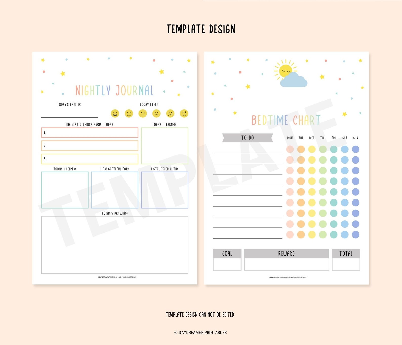 Kids Bedtime Checklist and Gratitude Journal Printable Sleep - Etsy