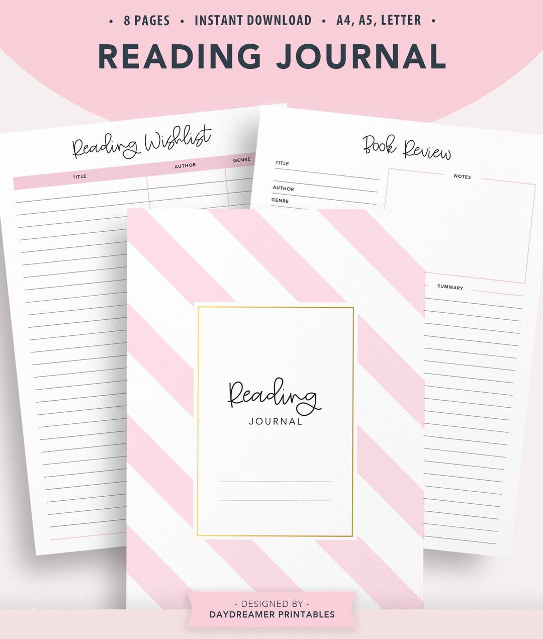 Reading List Printable Planner, Reading Journal Log, Books to Read ...