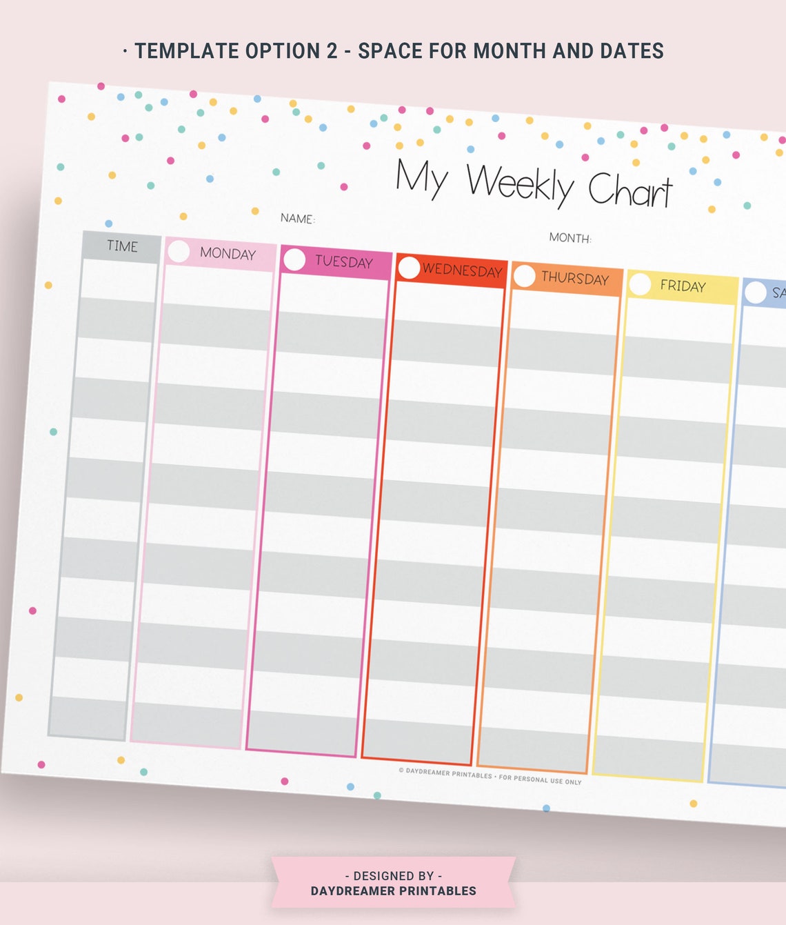 Editable Kids Weekly Planner Schedule Chart Kids Daily - Etsy