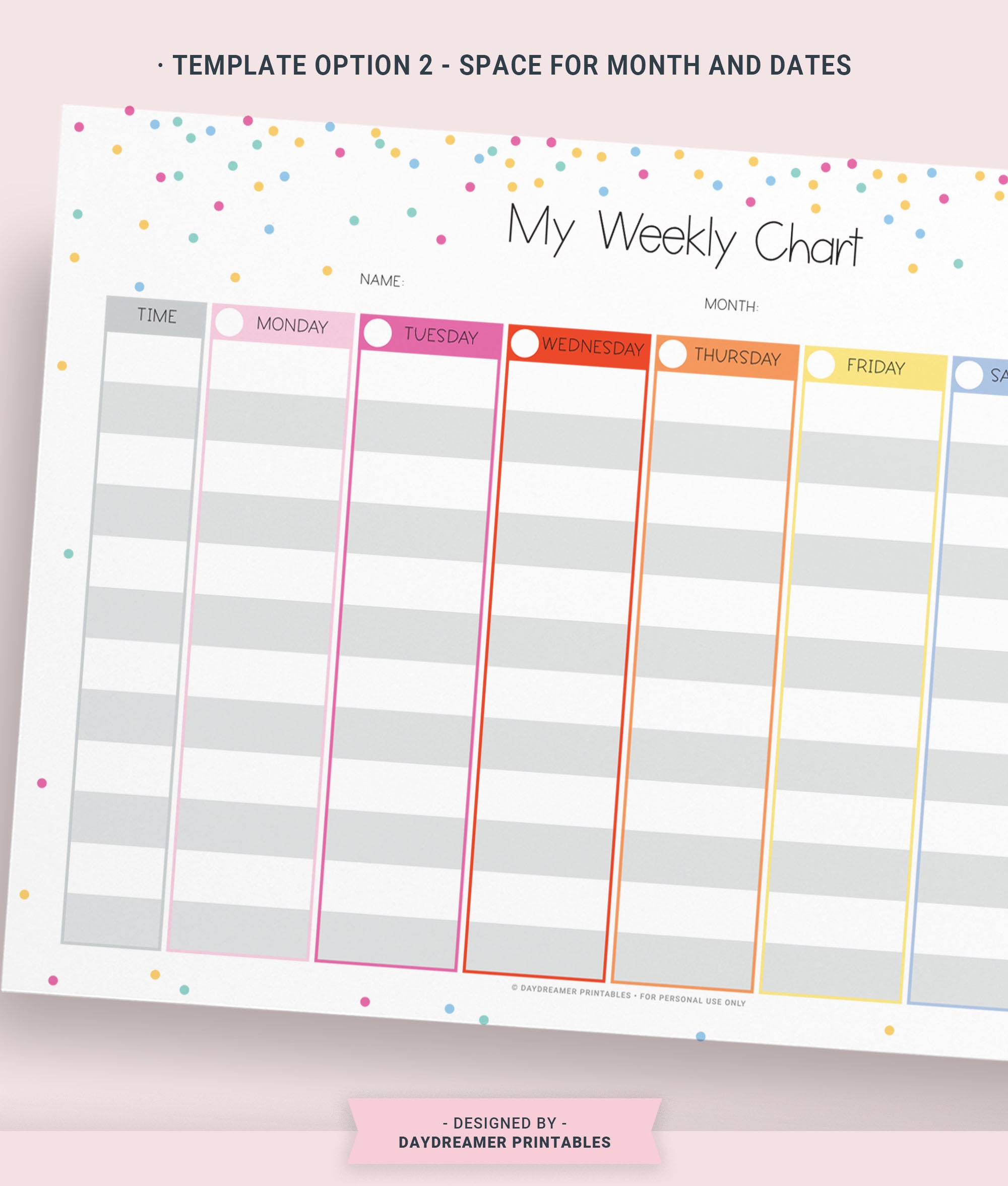 Editable Kids Weekly Planner Schedule Chart Kids Daily - Etsy