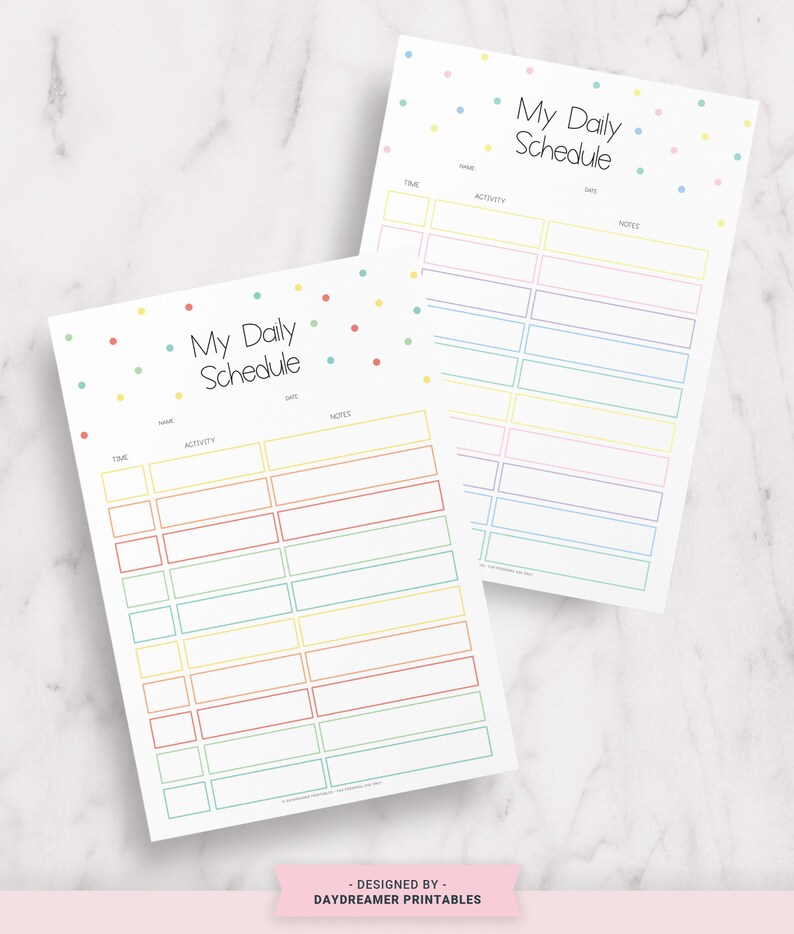 Editable Kids Daily Planner Kids Schedule Printable Schedule - Etsy ...