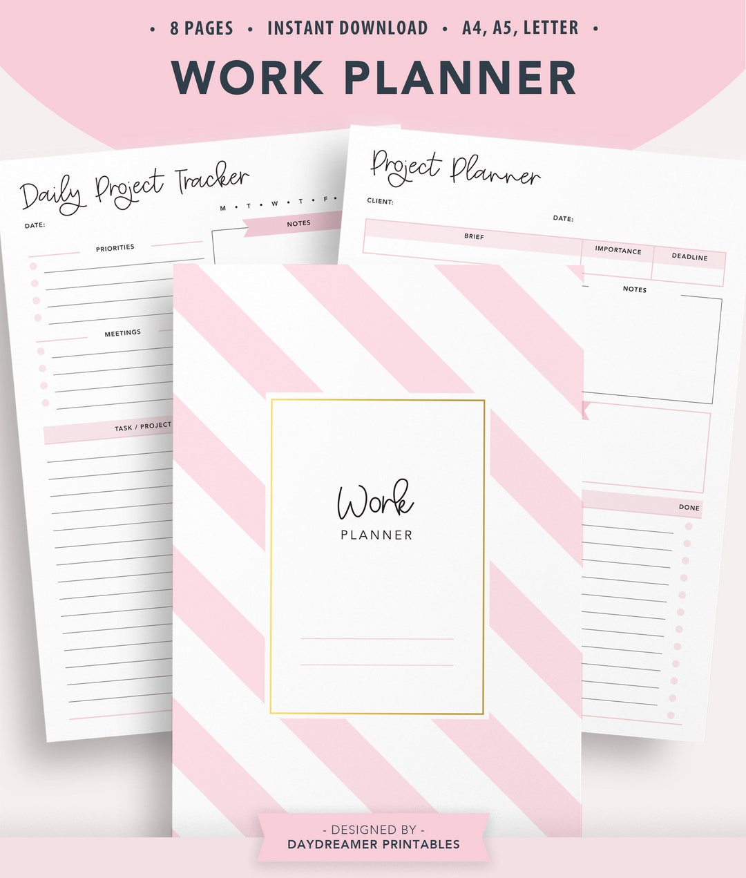 Project Management Planner, Printable Work to Do List, Student ...