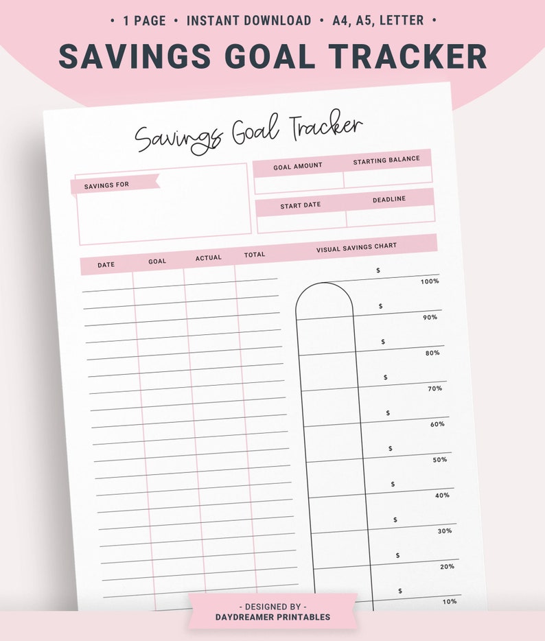 Savings and Budget Planner, Finance Goal Expense Tracker Planner ...