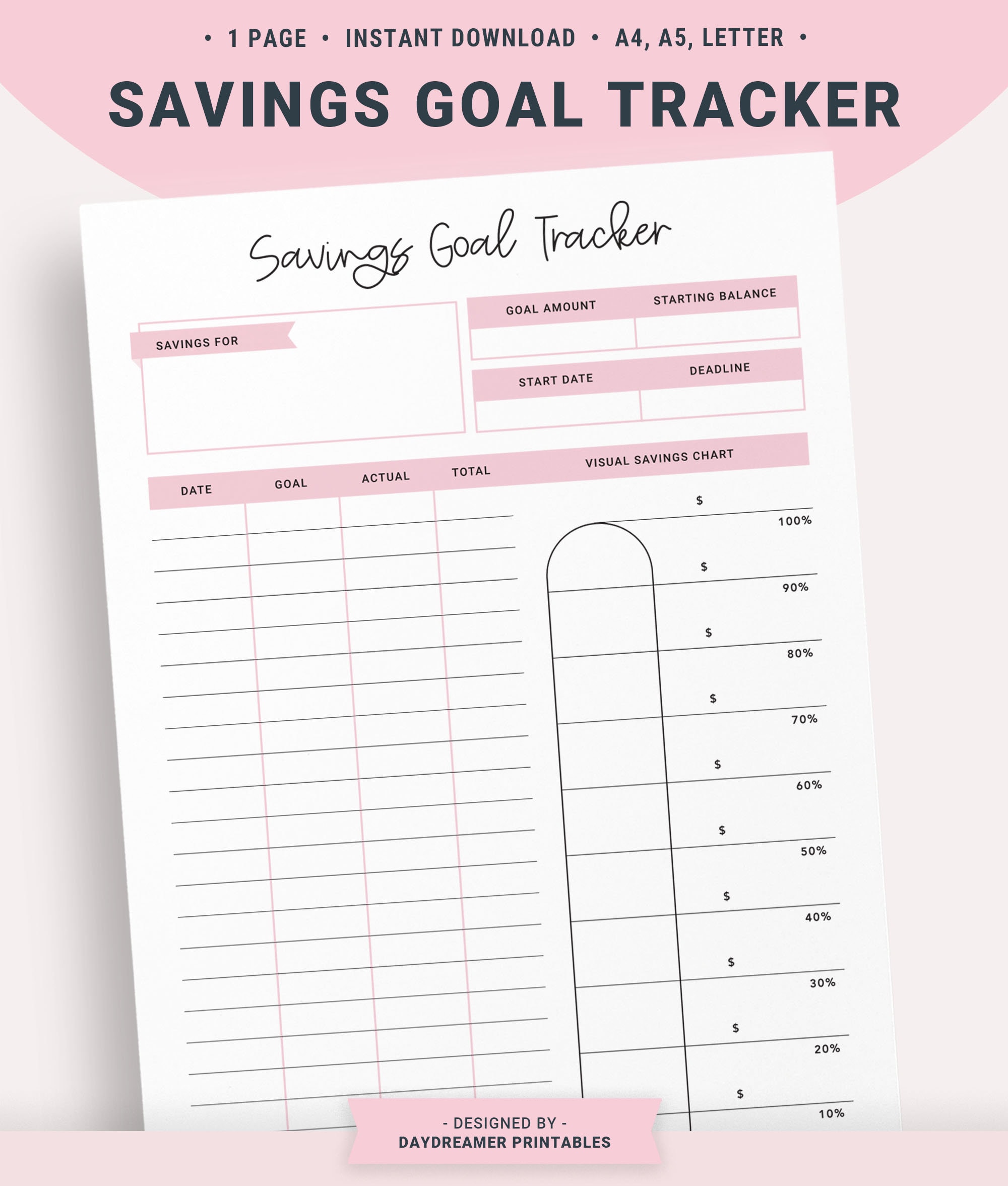 Savings and Budget Planner, Finance Goal Expense Tracker Planner ...