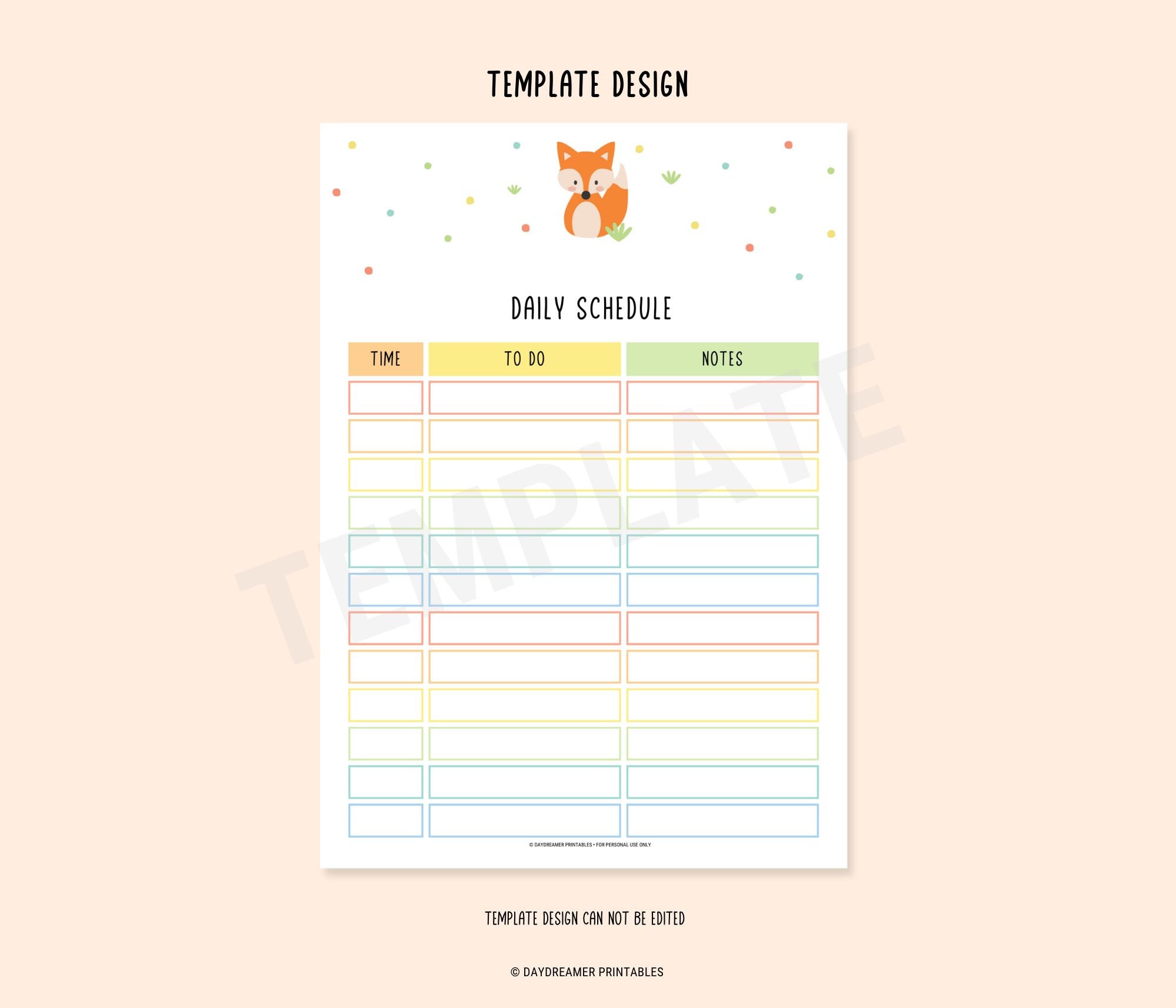 Editable Kids Daily Planner, Kids Schedule Printable, Schedule for Kids ...