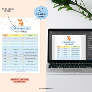 Editable Kids Daily Planner, Kids Schedule Printable, Schedule for Kids ...