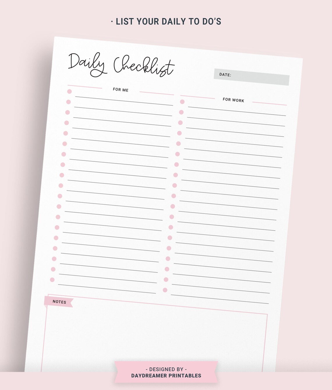 Daily to Do List Printable, Productivity to Do Checklist Printable, to ...