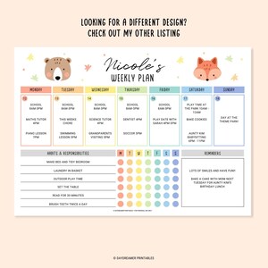 Editable Weekly Planner for Kids With Daily Calendar and ...