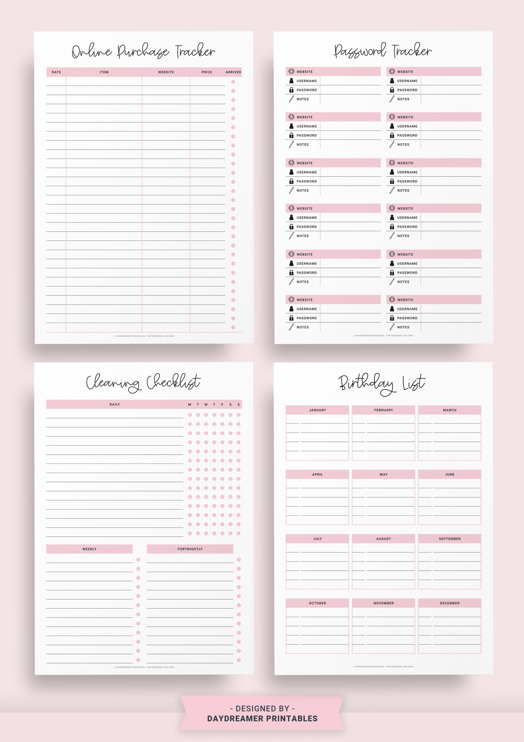 Planner Essentials Printable, Daily Project Planner, Bundle Undated ...