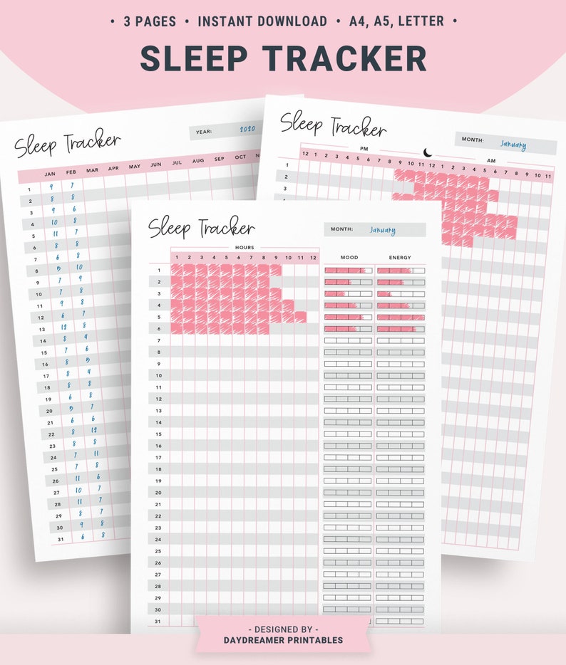 Sleep Tracker Printable Sleeping Log Sleep Journal Self - Etsy Ireland
