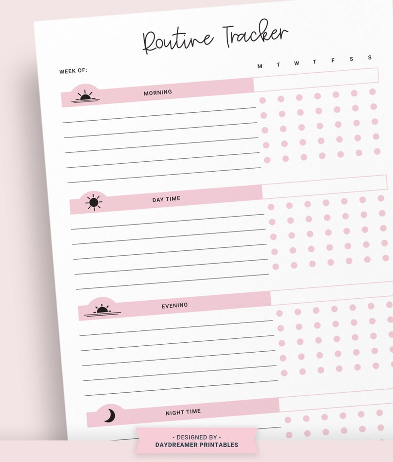Daily Routines Printable Planner, Daily Routine Chart, Routine Tracker ...