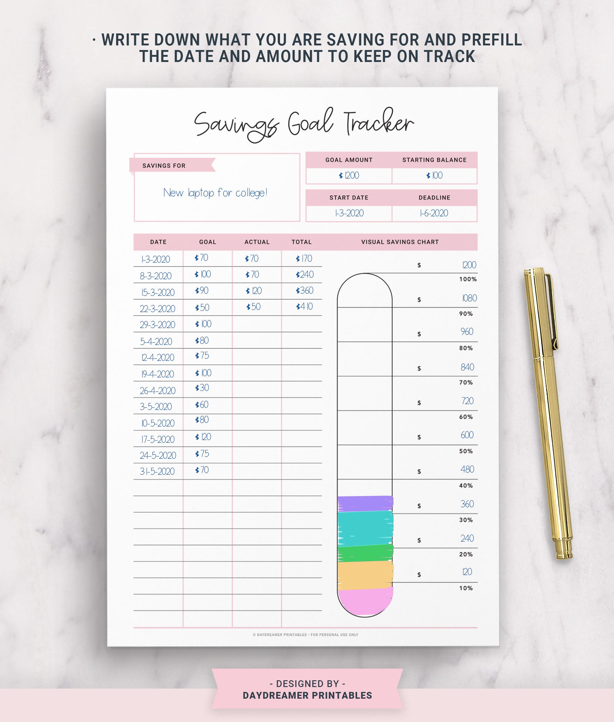 Savings and Budget Planner, Finance Goal Expense Tracker Planner ...