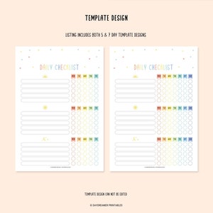 Editable Daily Routine Checklist for Kids Printable Kids - Etsy Australia