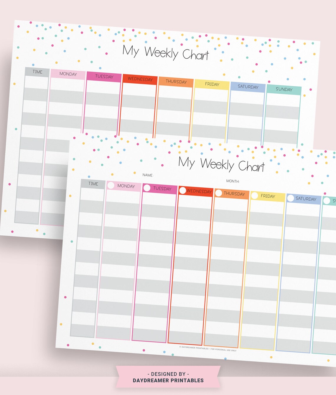 Editable Kids Weekly Planner Schedule Chart Kids Daily - Etsy