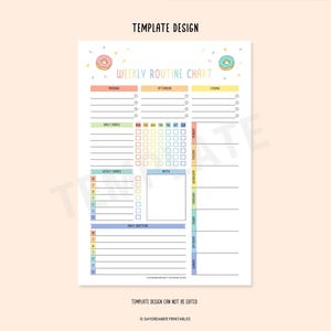 Editable Kids Routine Chore Chart Printable, Daily Planner for Kids ...