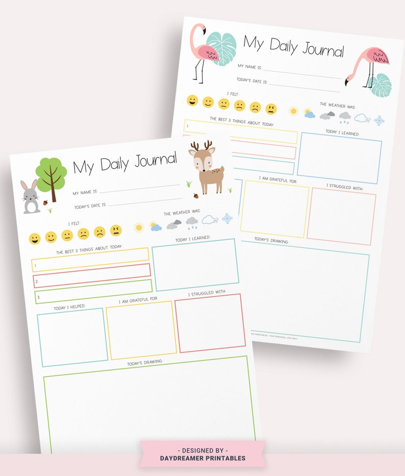 Kids Daily Journal Printable Journal for Kids Diary for - Etsy Australia