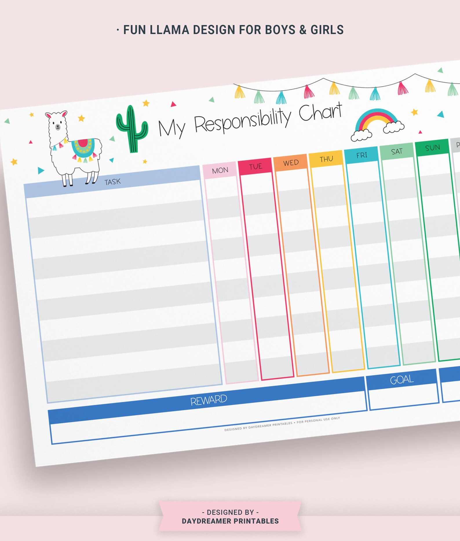 Kids Responsibility Chart Printable Responsibility Chart for - Etsy ...