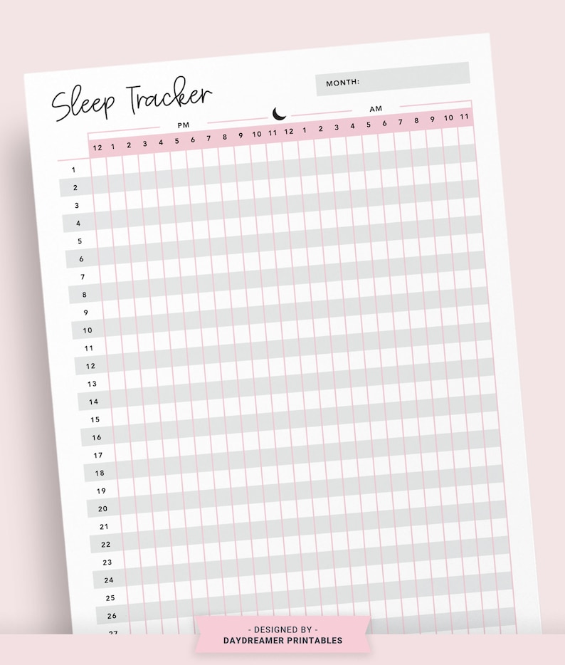 Sleep Tracker Printable, Sleeping Log, Sleep Journal, Self Care Chart ...