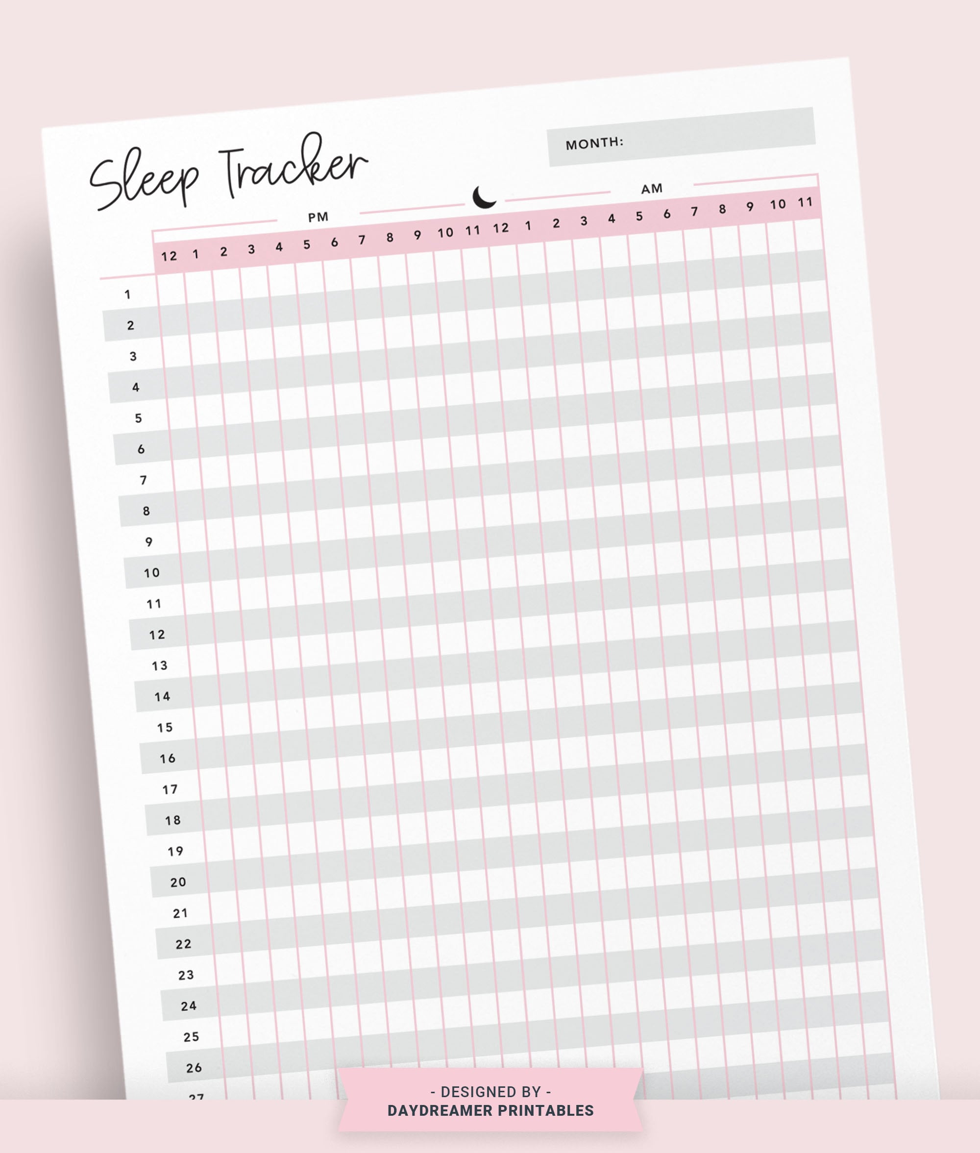 Sleep Tracker Printable, Sleeping Log, Sleep Journal, Self Care Chart ...