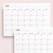 Printable Calendar, Undated Desk Calendar, Wall Calendar Printable ...