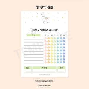 Kids Cleaning Checklist, Printable Kids Cleaning Chart, Bedroom Chores ...