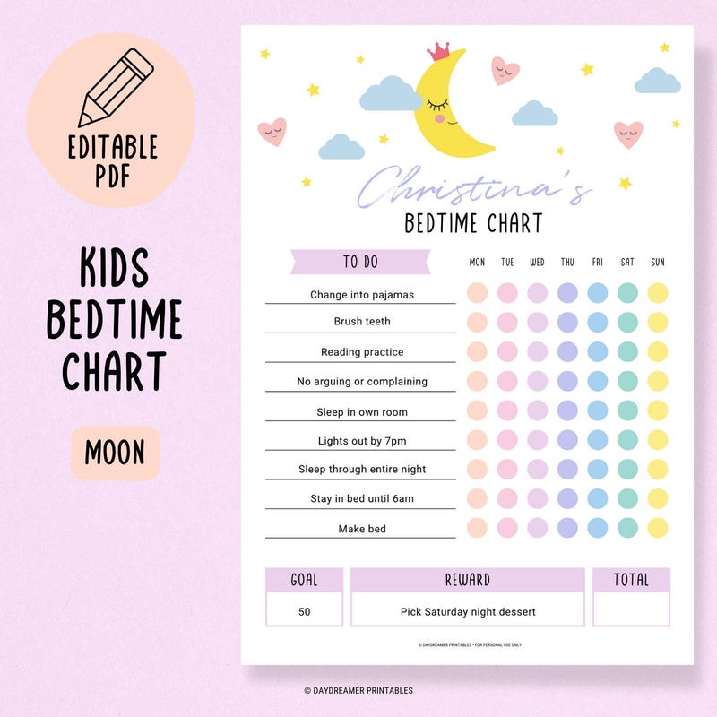 Stay in Bed Chart - Etsy