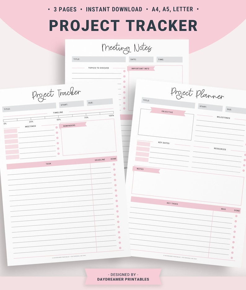 Daily Project Planner to Do List Work Planner Student - Etsy