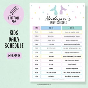 Kids Daily to Do List, Kids Daily Planner Printable, Kids Schedule ...
