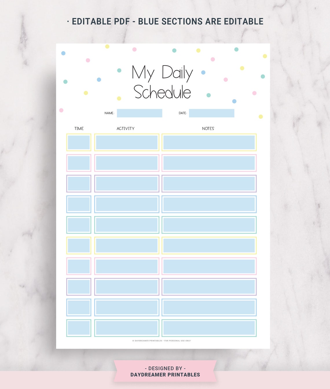 Editable Kids Daily Planner Kids Schedule Printable Schedule | Etsy ...