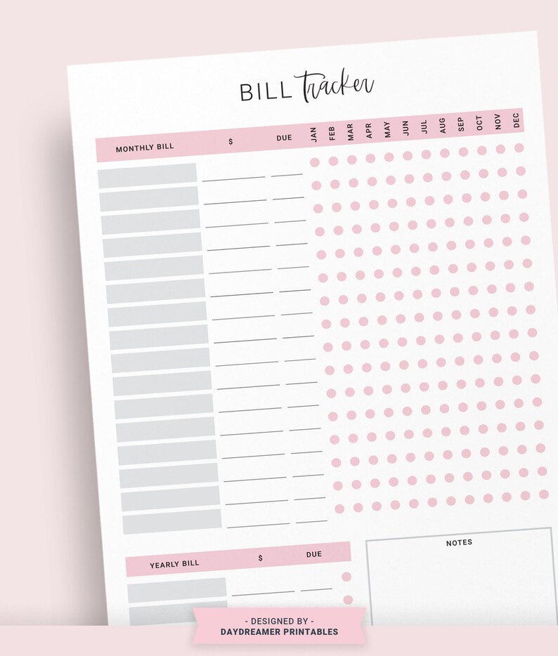 Bill Tracker, Payment Tracker, Monthly Bills, Budget Printable, Bills ...