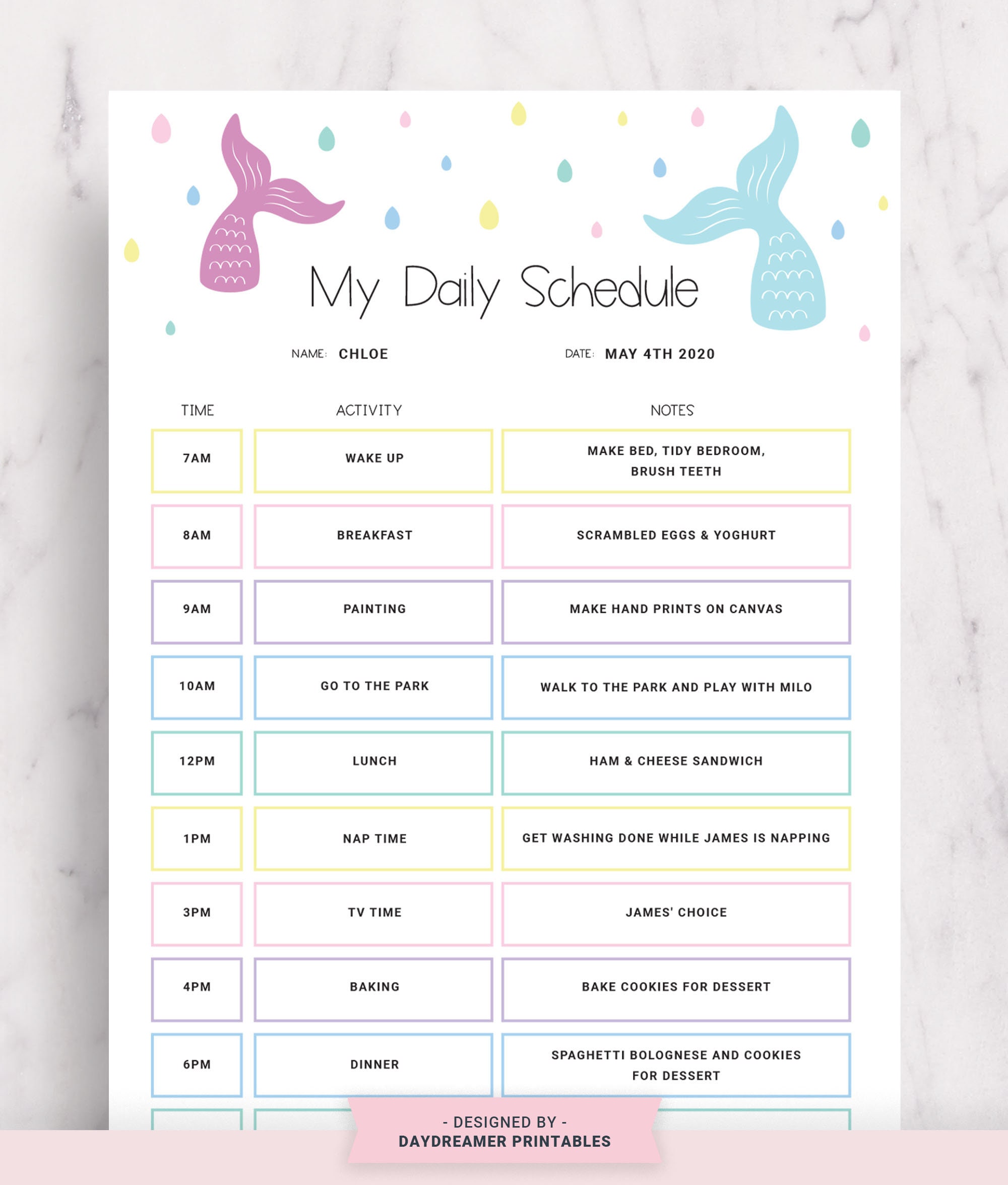 Editable Kids Daily Planner Kids Schedule Printable Schedule - Etsy