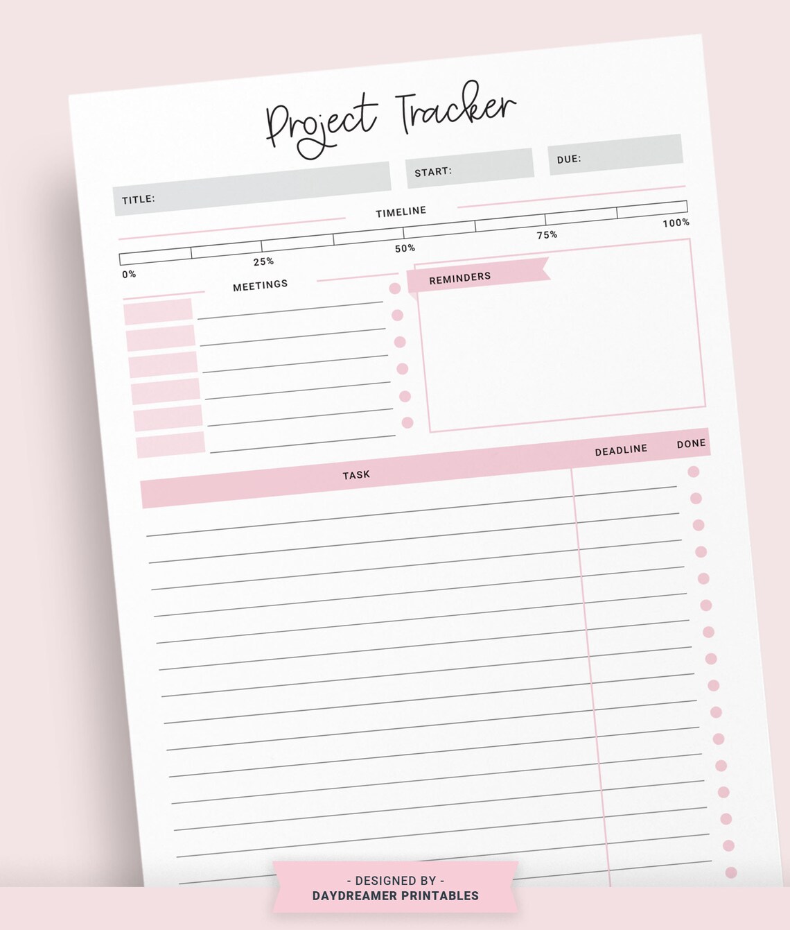 Daily Project Planner, to Do List, Work Planner, Student Project ...