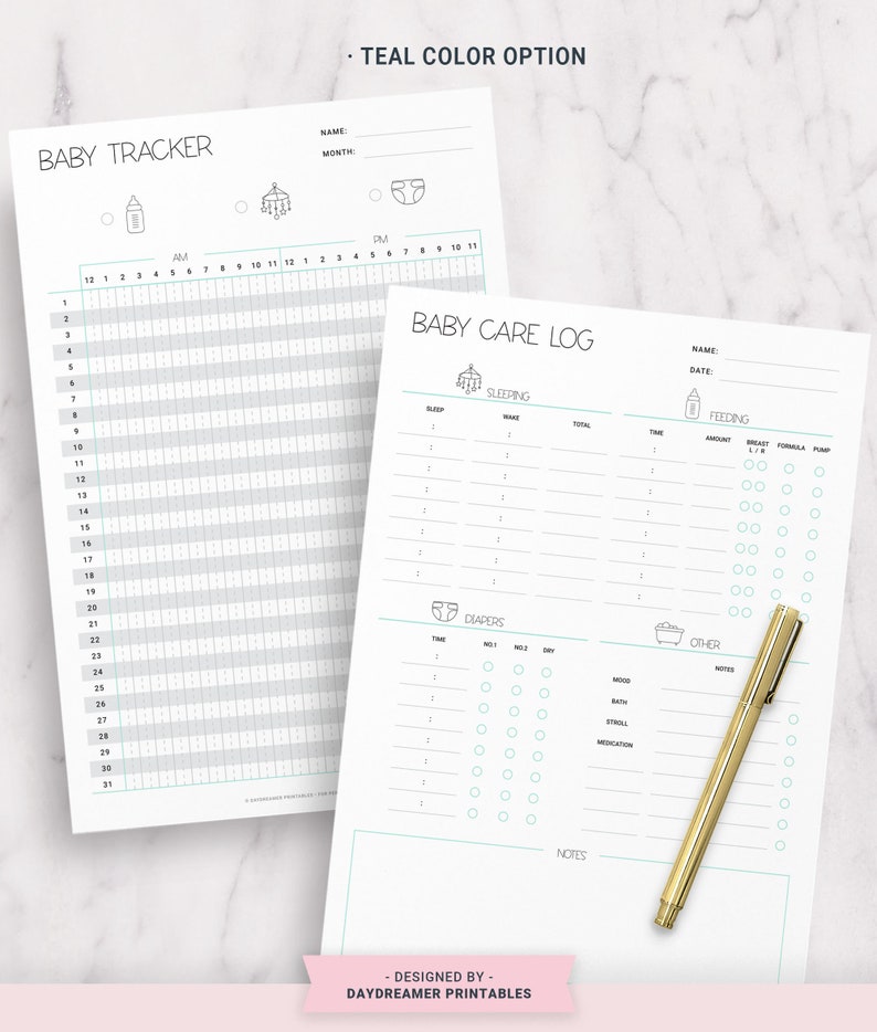 Printable Baby Care Log, Baby Tracker, Newborn Tracker, Nanny Log ...