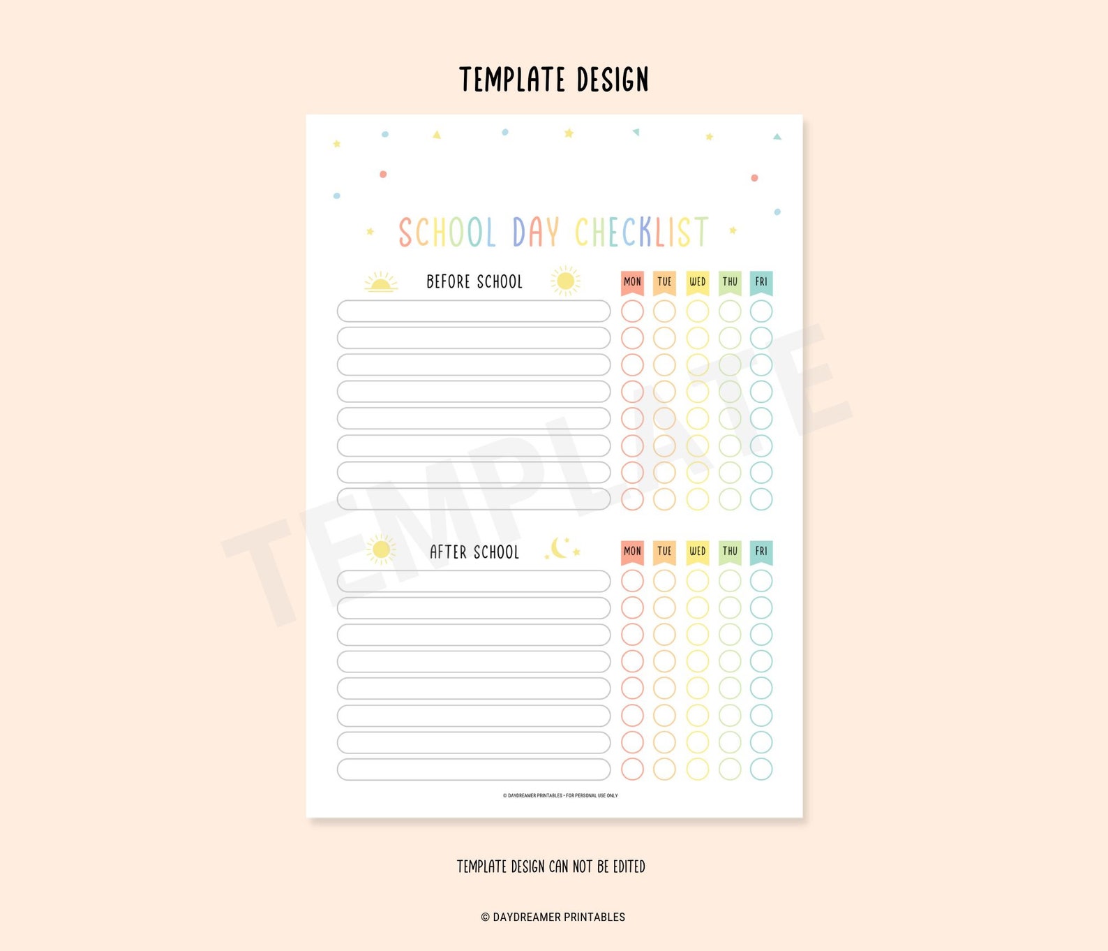 Kids Ready for School Daily Checklist Printable School Day - Etsy Australia