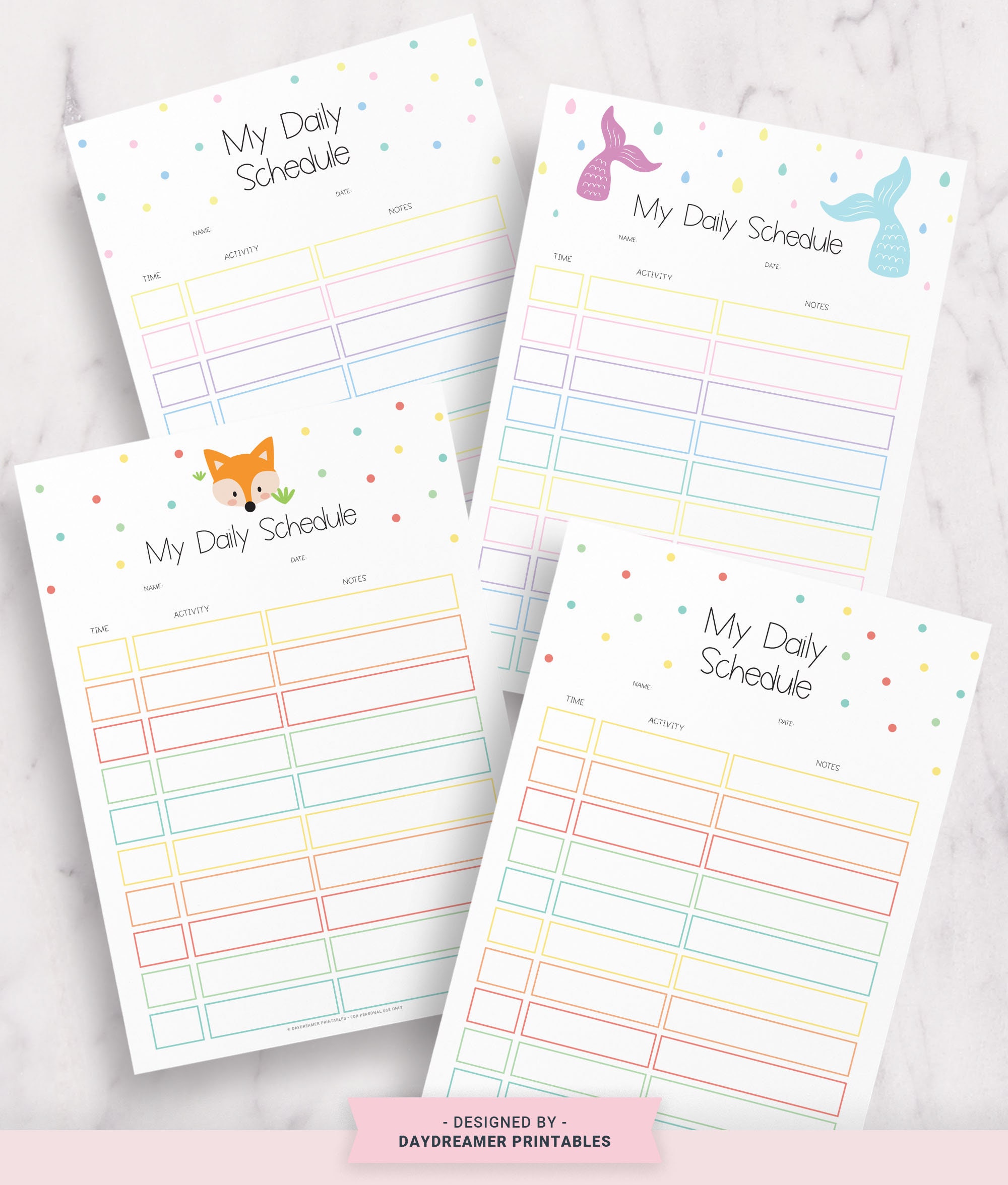 Editable kids daily schedule template - diskrolf