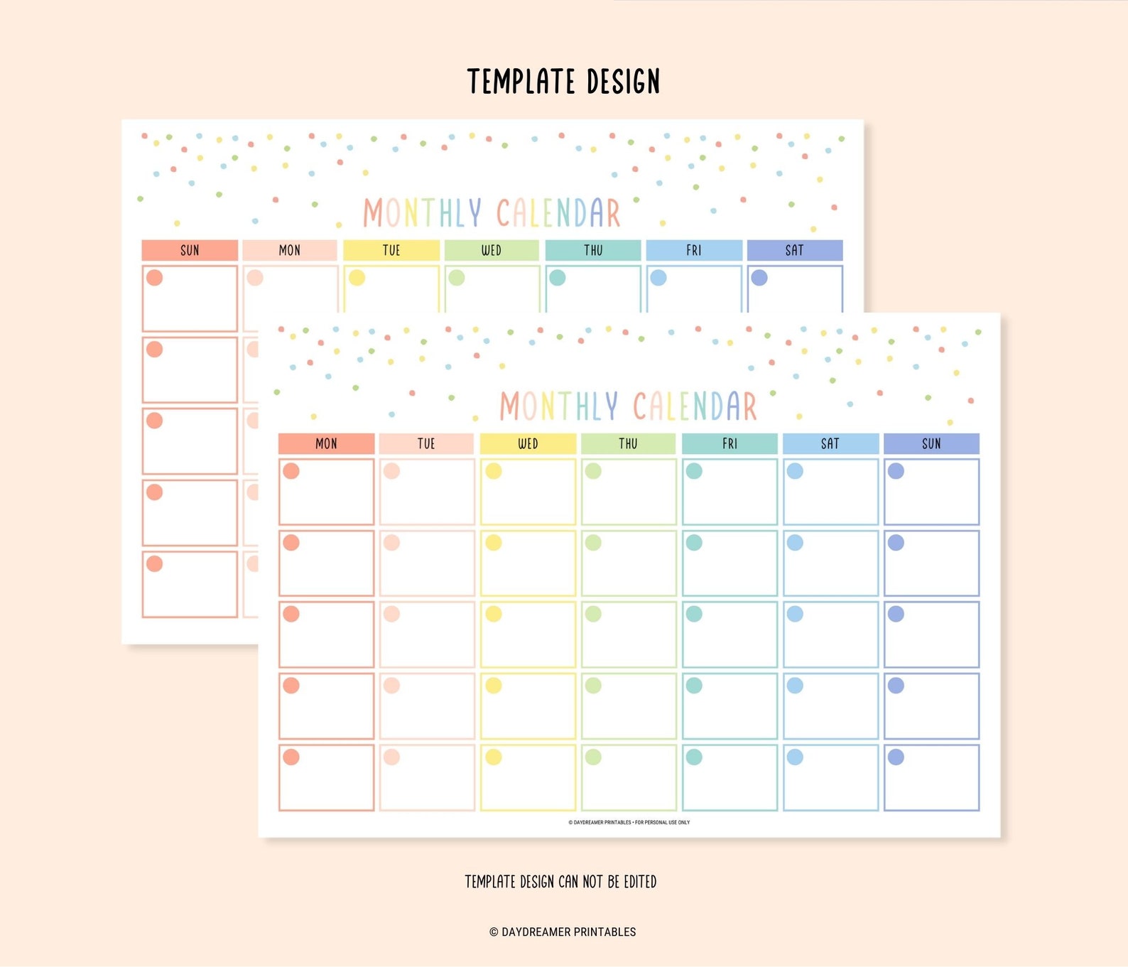 Editable Kids Calendar Printable Toddler Monthly Chart Kids - Etsy
