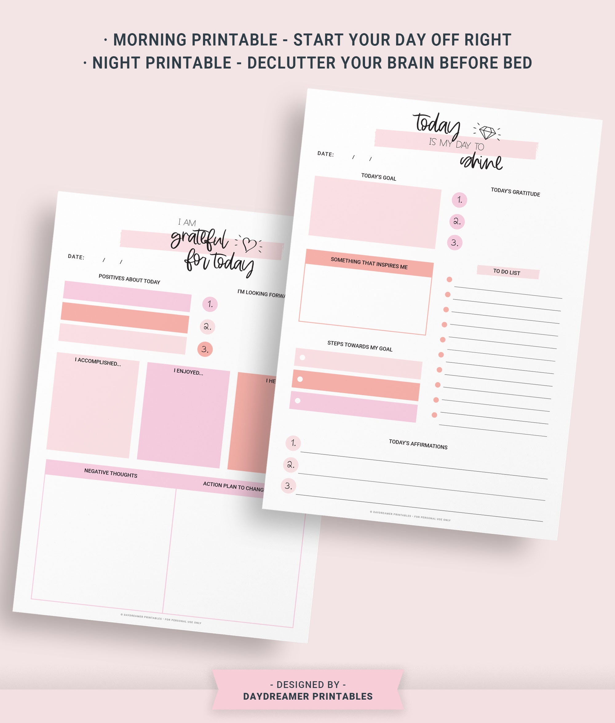 Gratitude Journal Printable, Goal Setting, Daily Gratitude Planner ...