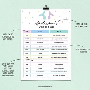 Kids Daily to Do List, Kids Daily Planner Printable, Kids Schedule ...