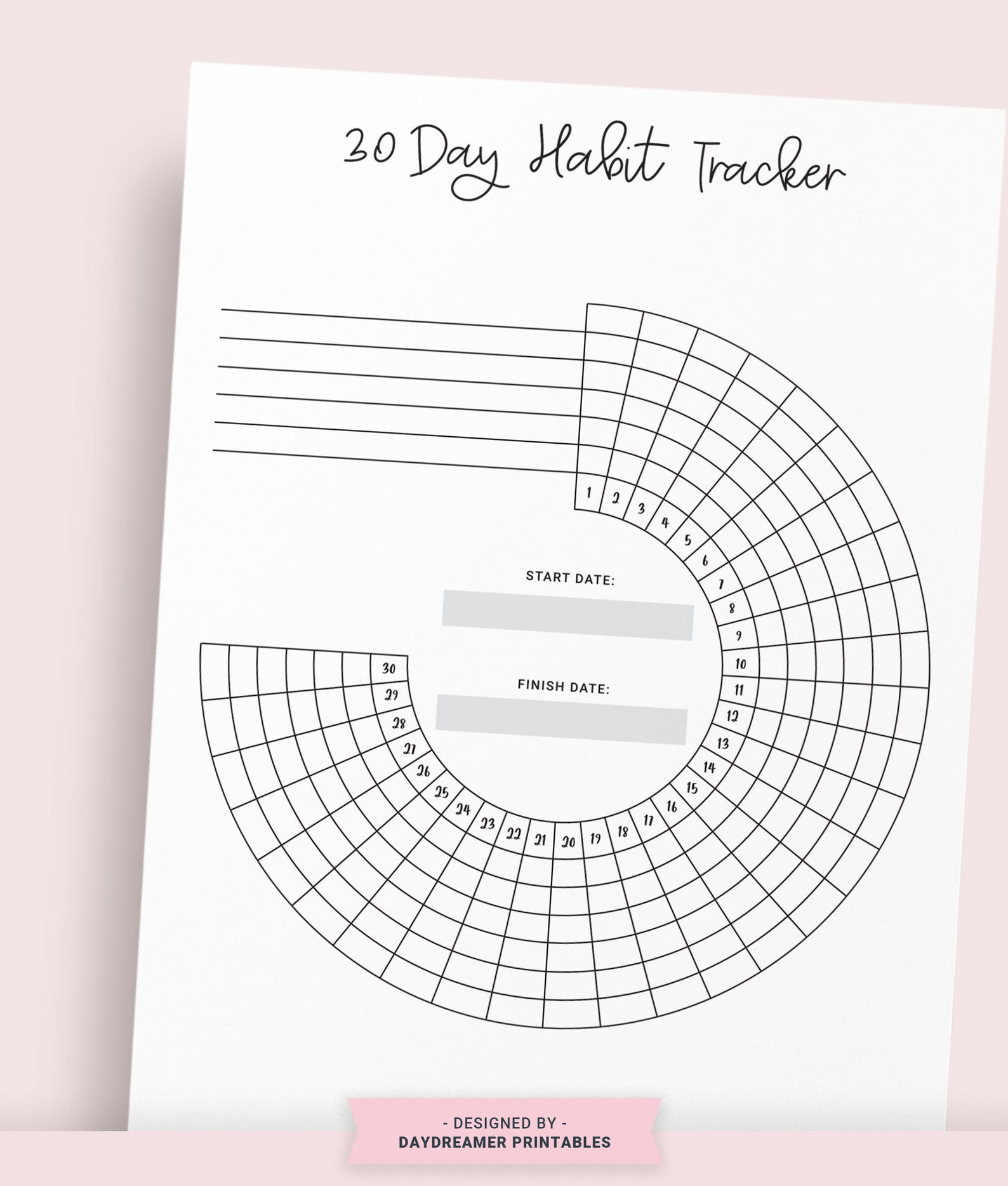 Habit Tracker Printable, Daily Habits Chart, Daily Monthly Yearly ...