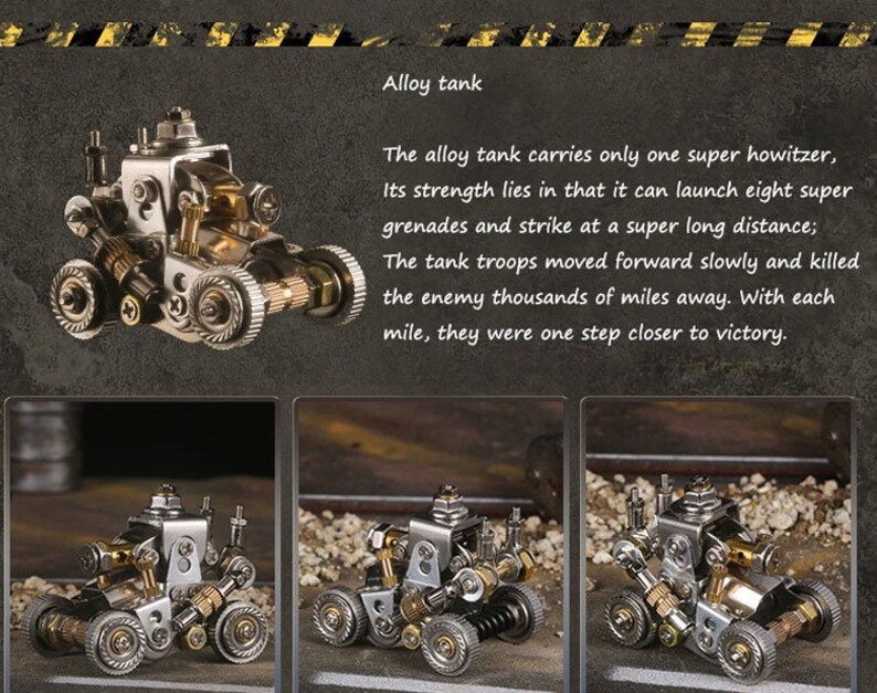 Mechanical Tank Cannon Alloy Armor Series Blind Box Hand-made DIY Metal ...