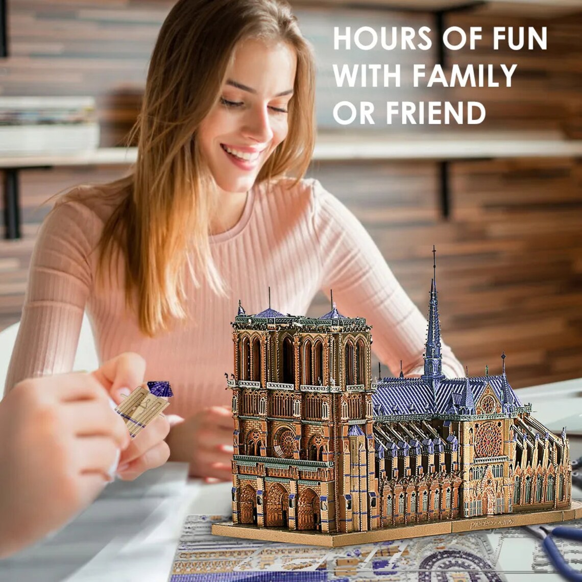 3D Metal Puzzles Jigsaw, Notre Dame Cathedral Paris DIY Model Building Kits Toys for Adults ...