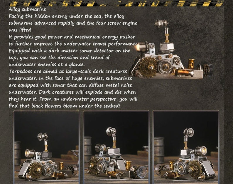 Mechanical Tank Cannon Alloy Armor Series Blind Box Hand-made DIY Metal ...