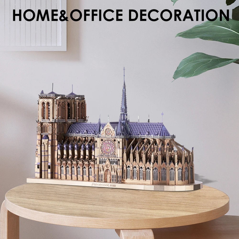 3D Metal Puzzles Jigsaw, Notre Dame Cathedral Paris DIY Model Building ...