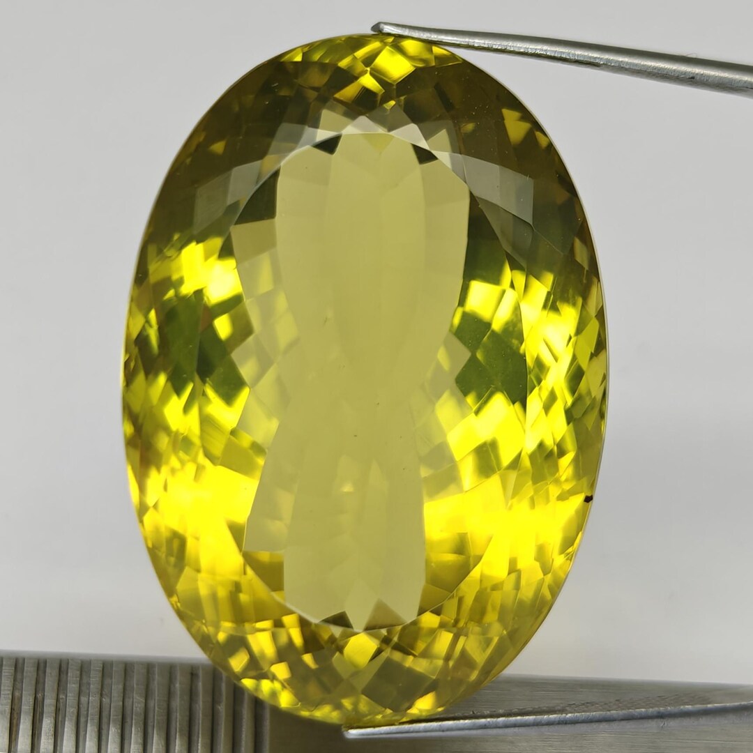 130.09 Ct Natural Lemon Quartz Oval Cut Gemstone 37.25x26.25 Mm Loose ...