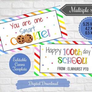 100th Day Cookie Treat Bag Toppers for Students You Are One | Etsy