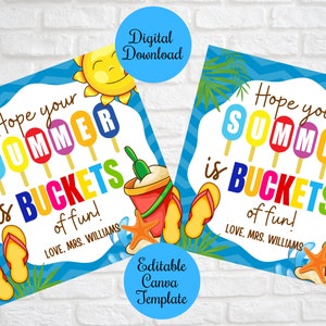 Buckets of Fun Gift Tags End of Year Gift Tags for | Etsy