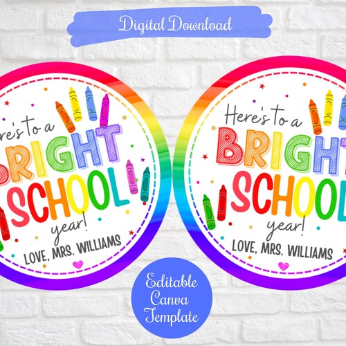 EDITABLE Bright School Year First Day of School Back to School - Etsy
