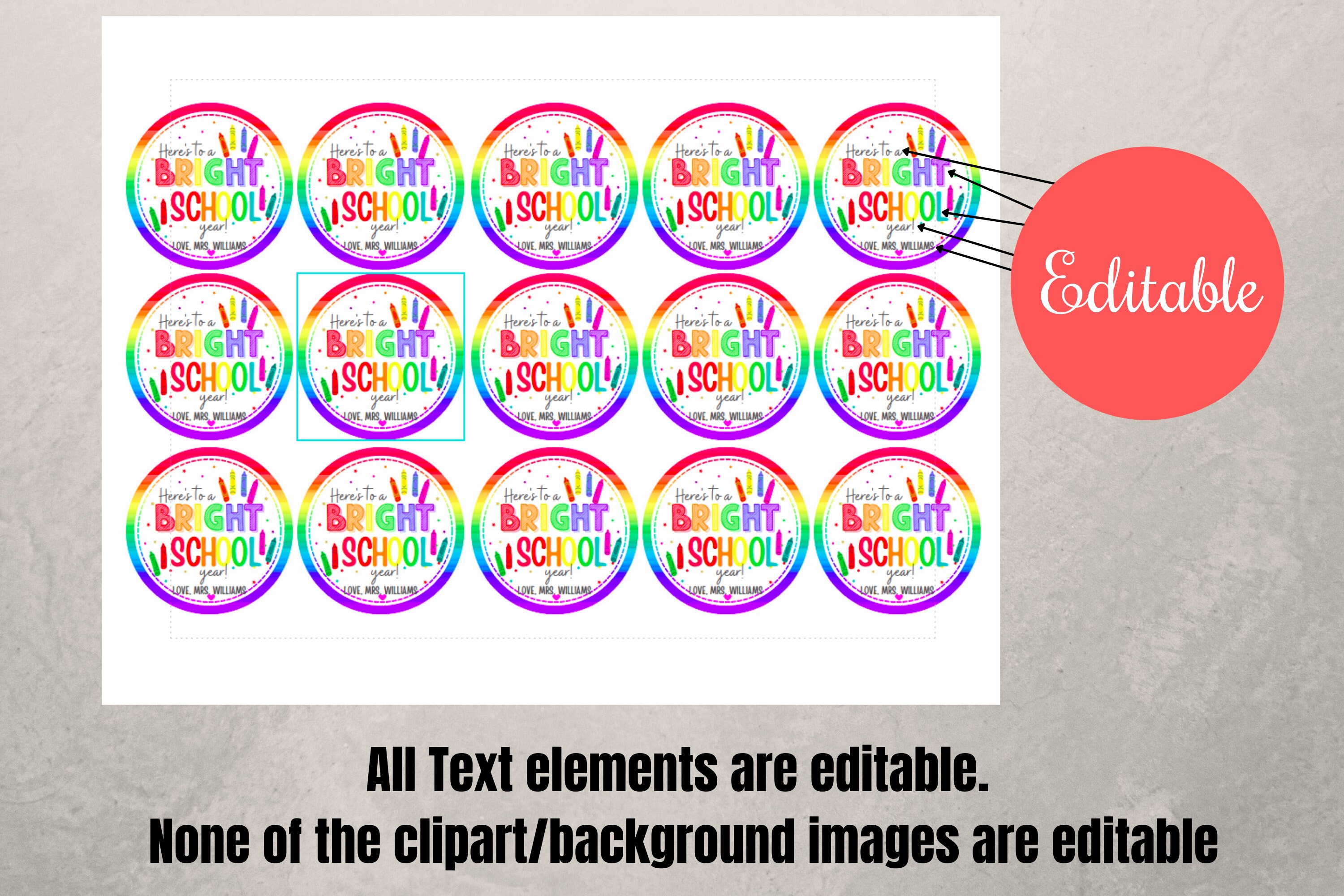 First Day of School Crayons Gift Tags Here's to a Bright - Etsy