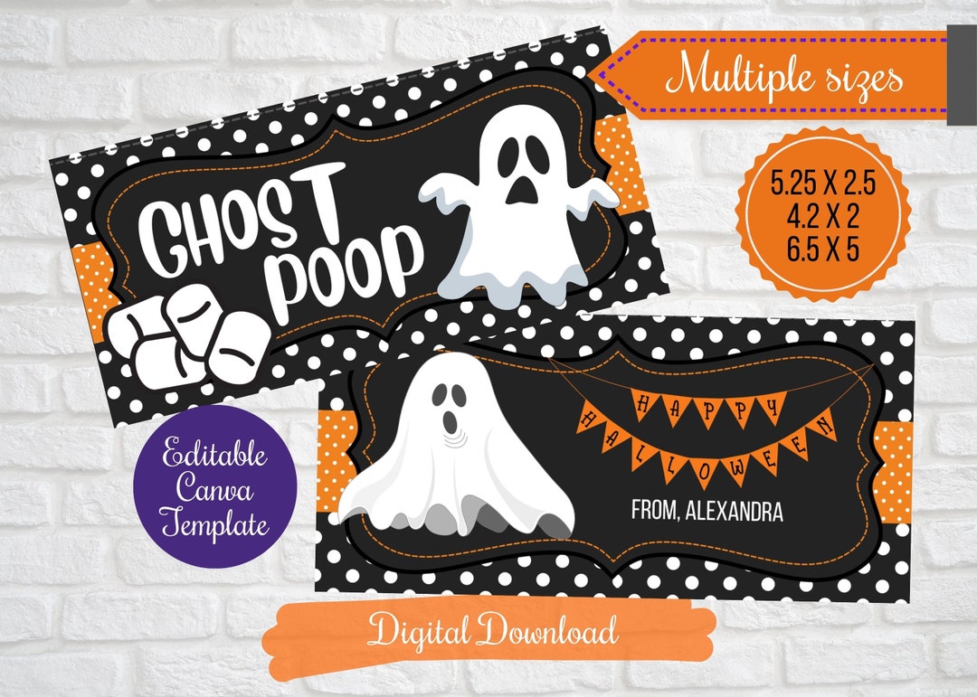 Ghost Poop Marshmallow Halloween Treat Bag Topper, Marshmallow Gift ...