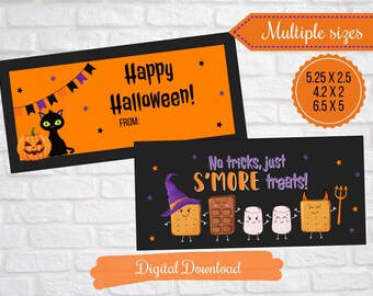 No Tricks Just Smore Treats Halloween Treat Bag Topper - Etsy